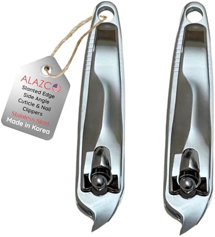 Amazon.com: 2 Slanted Edge Nail Clippers & Cuticle Trimmer Side Angle ...