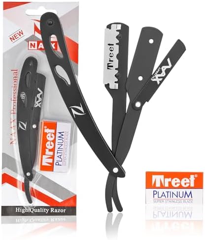 Amazon.com: BEAUTICONE Straight Razor - Black Full Steel Barber Razor ...