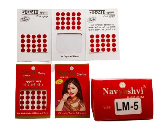 Navya suhag clinically tested adhesive sticker kumkum imported velvet ...