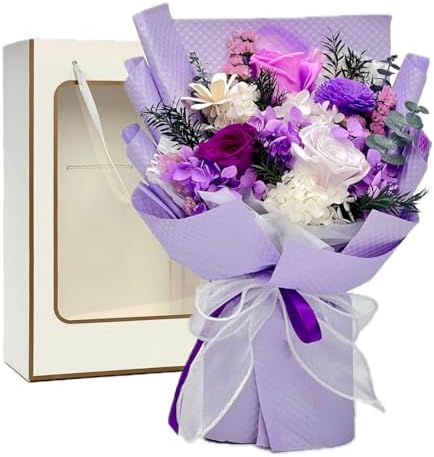 Amazon.com: Forever Flowers Bouquet Preserved Roses Gift for Wife ...