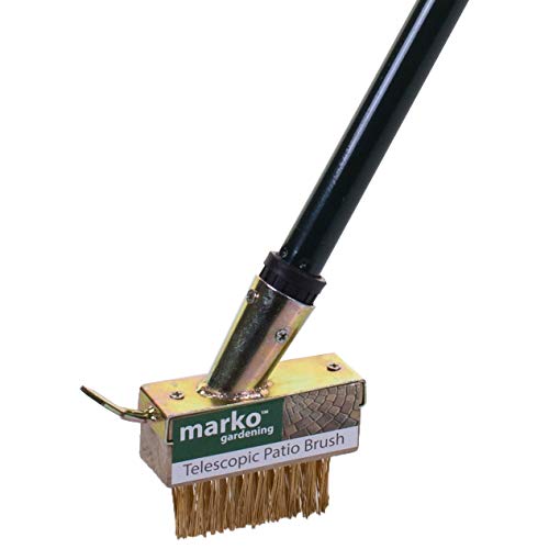 Marko Gardening Telescopic Patio Weed Brush with Scraper Outdoor Garden ...