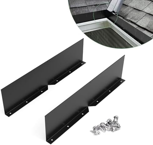 Memrita 2 Pcs Gutter Valley Splash Guards Roof Rain Diverter,Aluminum ...