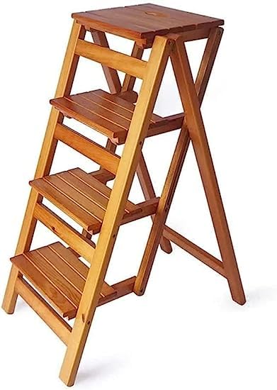 HEMDI Step Stool Modern Multifunctional Teak Wooden Three Step Stool ...