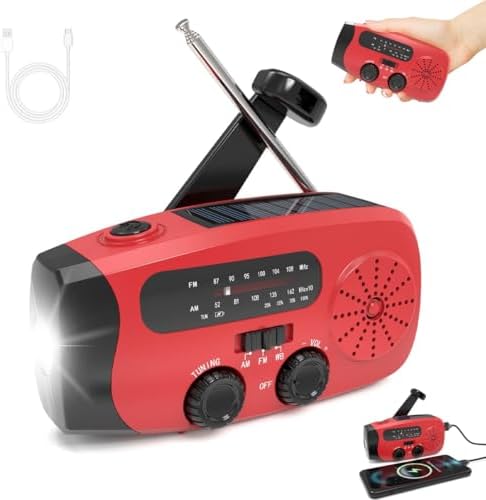 Emergency Wind Up Radio with Rechargeable USB Phone Charger/3-LED ...