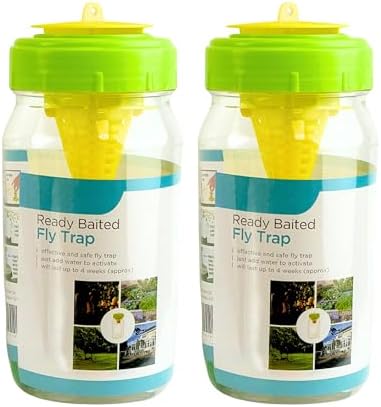 ADEPTNA Pack of 2 Ready Baited Fly Catcher Round Bottle Insect Traps ...