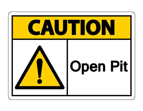 Safety Sign Sticker | Caution Open Pit Sign | Waterproof Sticker ...