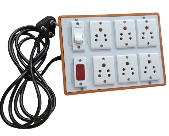 Buy Omega PVC Brown Extension Board (6+2) Multi Outlet Electrical ...