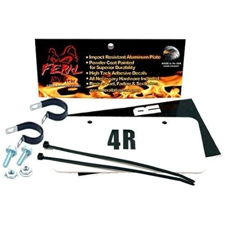 Amazon.com: FERAL ATV Gear License Plate Kits (White or Black ...