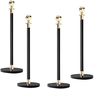 Amazon.com: Etlegor Stanchions Crowd Control Barriers, Black Stanchion ...