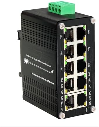 Amazon.com: Mini 10 Ports PoE+ Gigabit Ethernet Switch - Industrial ...