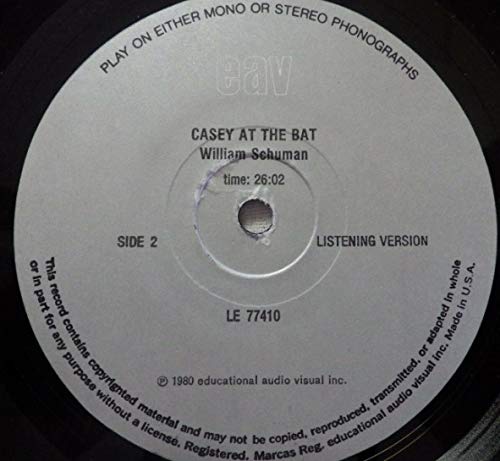 Amazon.com: Casey At The Bat (The Mighty Casey) LP [1980]: CDs & Vinyl