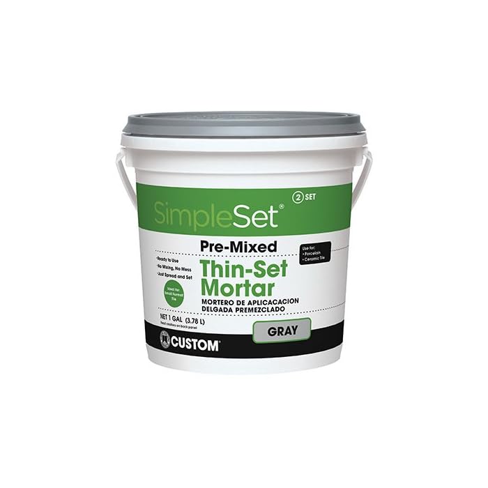 Buy Simple Set CTTSG1-2 1 Gallon Gray Pre-Mixed Ceramic Tile Thin-Set ...