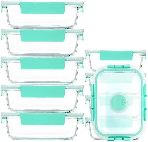 Amazon.com: YANGNAY 10 Pack Glass Meal Prep Containers with Steam Vent ...
