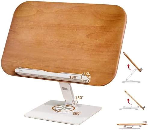 Book Stand for Reading, Height and Angle Adjustable Wooden Book Holder ...