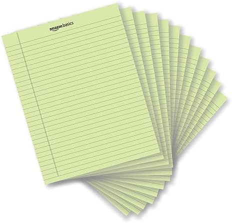 AmazonBasics Wide Ruled 10.5x8.5 - Inch 50-Sheet Lined Writing Note Pad ...
