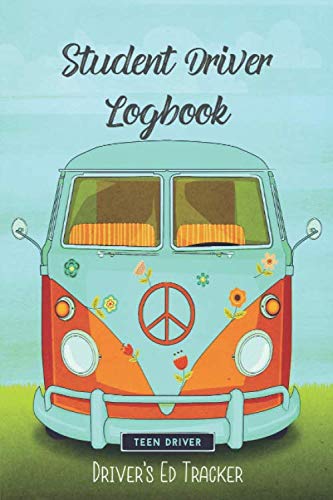 Student Driver Logbook Driver's Ed Tracker: Cute Peace & Love Van ...