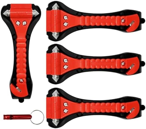 WAIZHIUA 4Pcs Emergency Car Hammer Car Window Breaker Car Emergency Escape Hammer Seat Belt ...