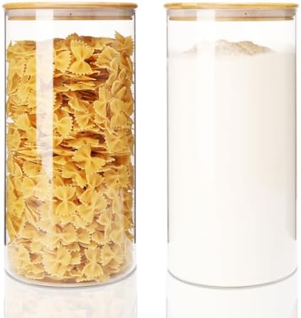 Amazon.com: Circleware Storage Staples Glass Canisters with Swing Top ...