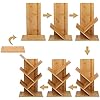 JIIKOOAI Tree Multi-Tier Floor Standing Wood Bookshelf - 4 Tier Decor ...