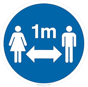 Social Distance 1m symbol Sign - 200x200mm - C20 : Amazon.co.uk: DIY ...