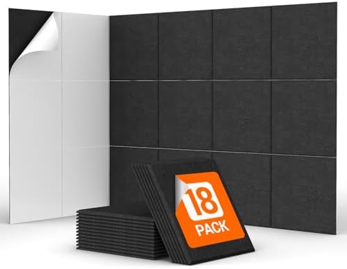 18 Pack Sound Proofing Panels Self-adhesive, TONOR 30x30x0,9cm Square ...