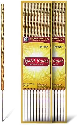 19” Long Golden Twist Incense Sticks | Pack of 2 | Long - Lasting ...