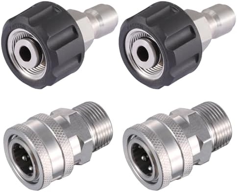 Amazon.com: JANZ Pressure Washer Adapter Set, M22 to 3/8 inch Quick Disconnect Kit, 3/4 Inch to ...