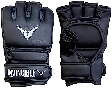 Invincible Combat MMA Gloves with Thumb Enclosure for Grappling Martial ...