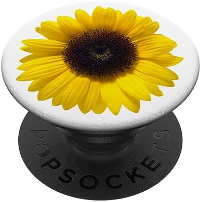 Amazon.com: Sunflower Sun Flower White Background PopSockets PopGrip ...