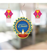 VibhutiCrafts Pink Happy Diwali Dangler (Pack of 10) | Premium Paper ...