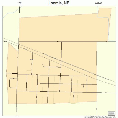 Large Street & Road Map of Loomis, Nebraska NE - Printed poster size ...