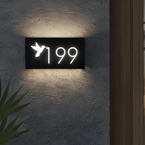 Amazon.com: Custom Backlit Illuminated House Number Sign with ...