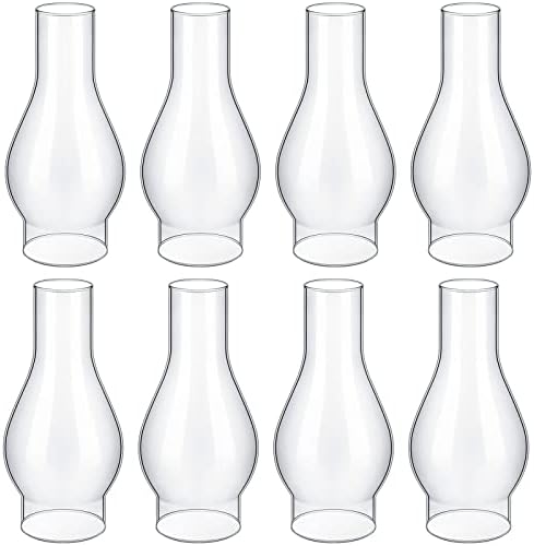 Amazon.com: Riakrum 8 Pieces Oil Lamp Chimney 2 x 6 1/2 Smooth Glass ...