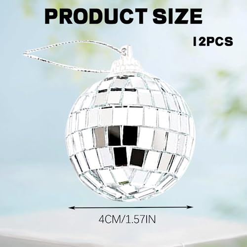 12Pcs Mini Disco Balls Hanging Mirrorball for Theme Parties Weddings ...