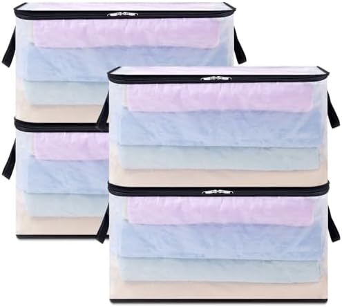 Amazon.com: Lifewit 6 Pack Plastic Clothes Storage Bags, 60L Foldable ...