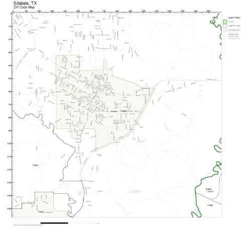 ZIP Code Wall Map of Silsbee, TX ZIP Code Map Laminated: Amazon.com: Office Products