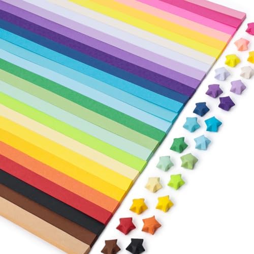 VEPEPE 3240 PCS Origami Star Paper Strips with 27 Colours, Double Sided ...