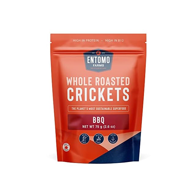 ENTOMO FARMS Seasoned Whole Roasted Crickets (BBQ Flavored Crickets, 2. ...