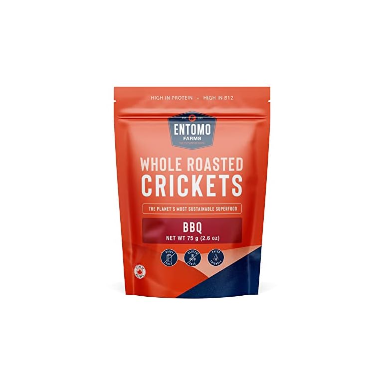 ENTOMO FARMS Seasoned Whole Roasted Crickets (BBQ Flavored Crickets, 2. ...
