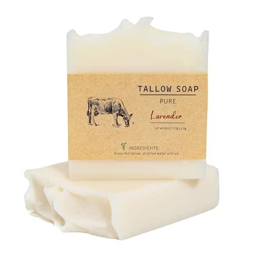 Amazon.com: 100% Grass-Fed Beef Tallow Handmade Soap | Natural ...
