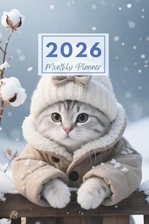 Amazon.com: 2026 Cozy Winter Cat Monthly Planner: Plan Your Year with ...