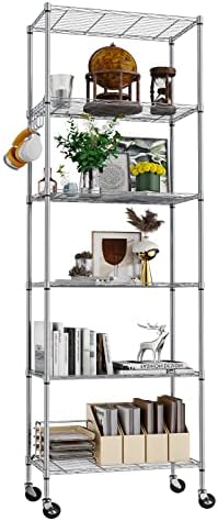 Amazon.com: Homdox 5 Tier Steel Wire Shelving Unit on Wheels,Chrome ...