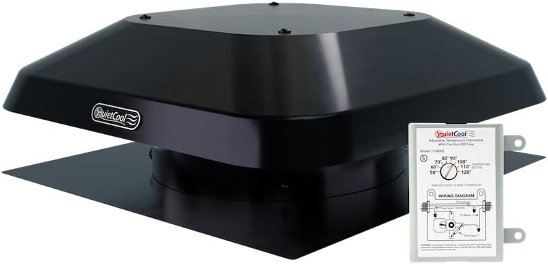 AIR VENT 53827 Roof Mounted Power Attic Ventilator, Brown - Roof Vents ...