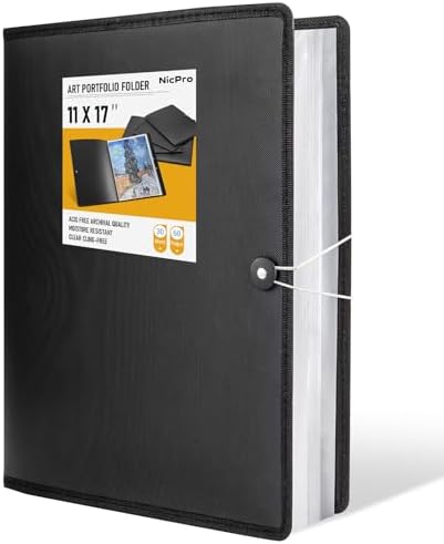 Nicpro Art Portfolio 11x17, Upgraded Large Portfolio Folder for Artwork ...