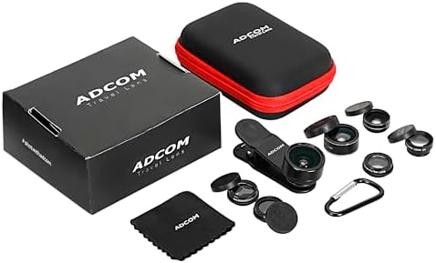 Adcom 8 in 1 Mobile Phone Camera Lens Kit for 0.36x, 0.63x Wide Angle ...