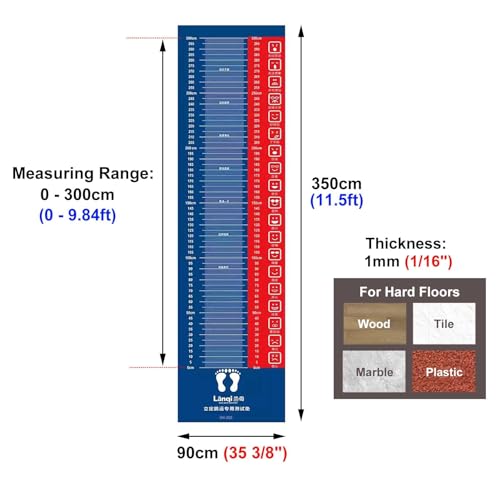 Long Jump Measuring Mat with Jump Rope - Extra-Length Exercise Pad for ...