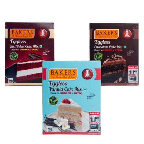 Bakers Combo Pack (Eggless Cake Mix - Vanilla 225g Eggless Cake Mix ...