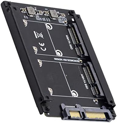 Amazon.com: cablecc Dual MSATA Mini-SATA SSD Card JOBD Raid0 Span ...