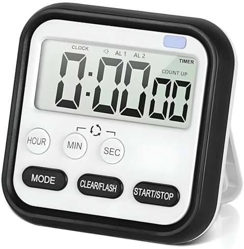 RATAVA Digital Kitchen Timer & Stopwatch, Large Digits, Loud Alarm ...