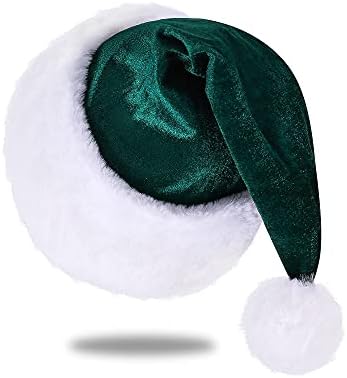 Amazon.com: 2 Pack Plush Santa Hats, Christmas Santa Hats for Christmas ...